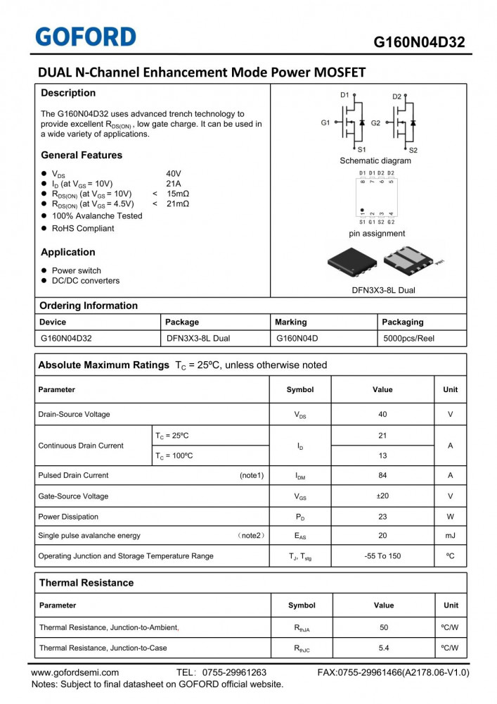 G160N04D32 datasheet page 1