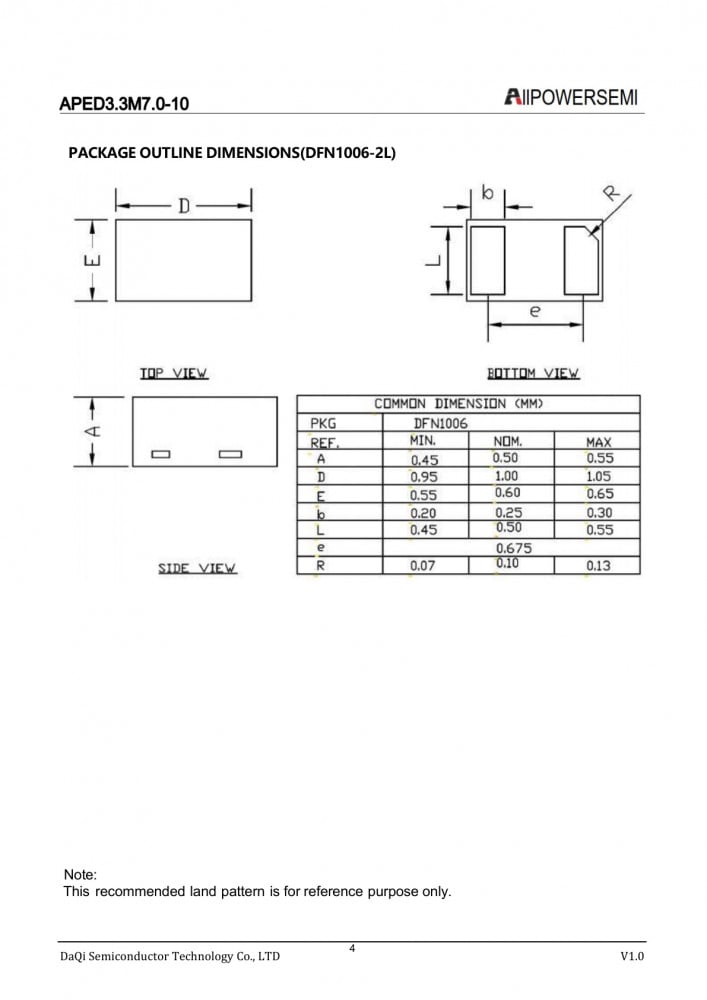 APED3.3M7.0-10 datasheet page 4