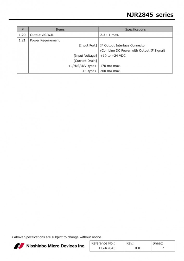 NJR2845 series datasheet page 7