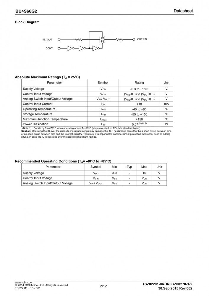 BU4S66G2-TR datasheet page 2