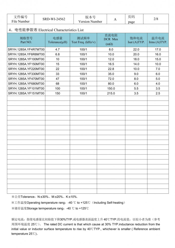 SRYH.1285A.YF470MT00 specification page 4