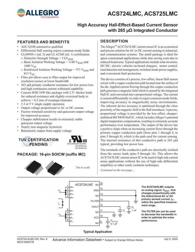 ACS724 datasheet page 1