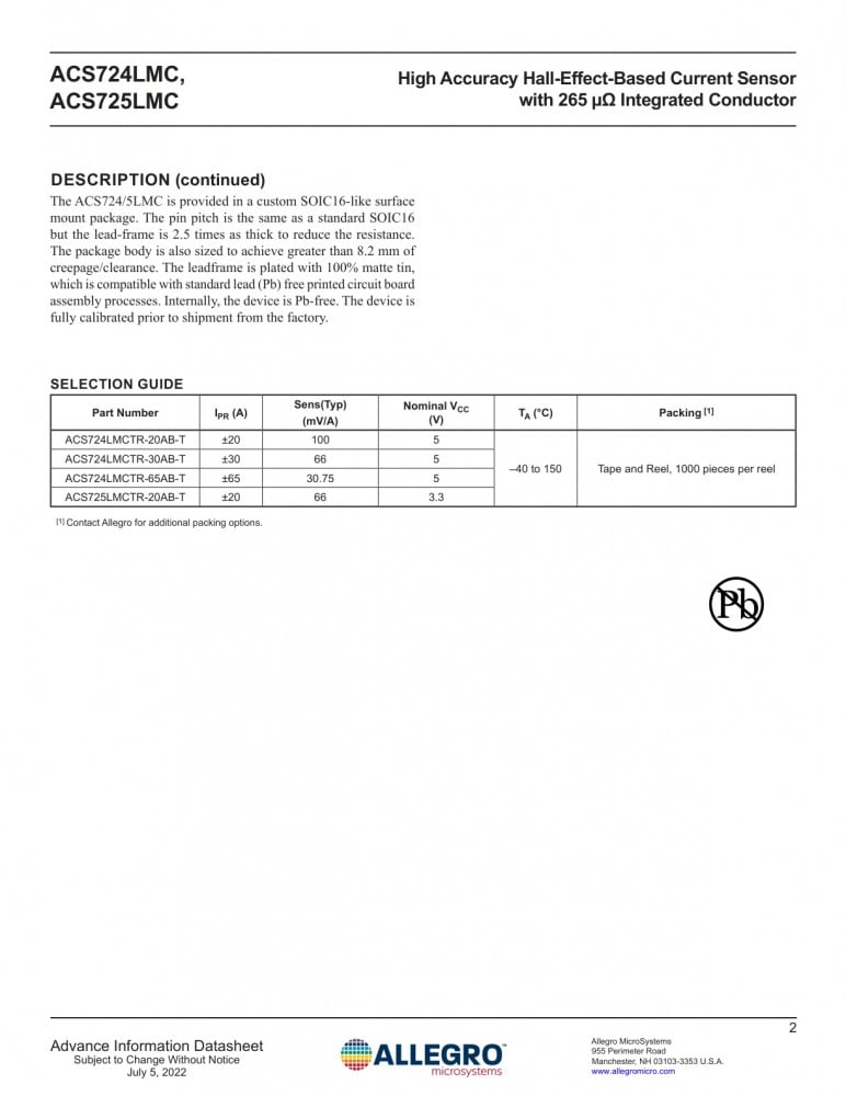 ACS724 datasheet page 2