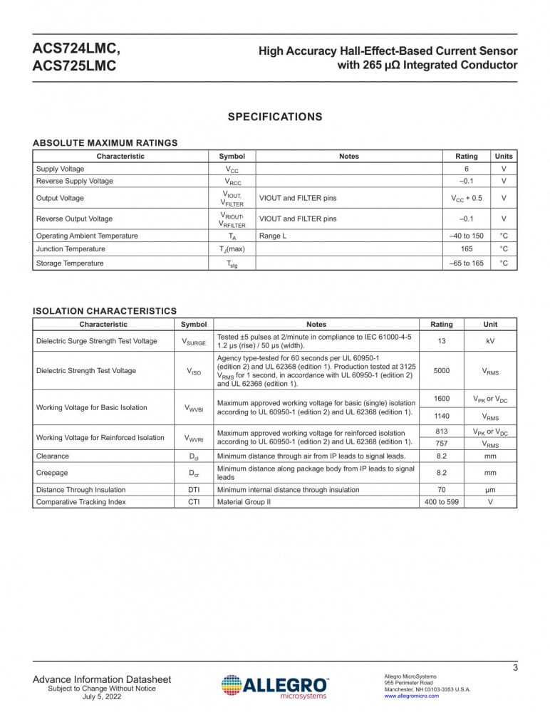ACS724 datasheet page 3