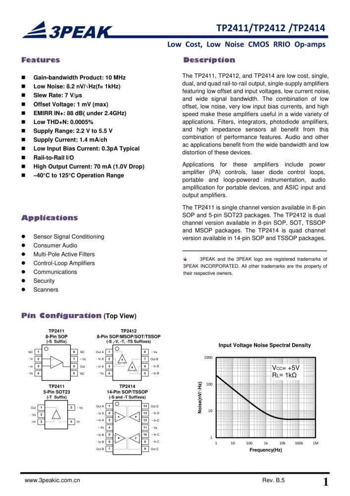 TP2412-TSR datasheet page 1