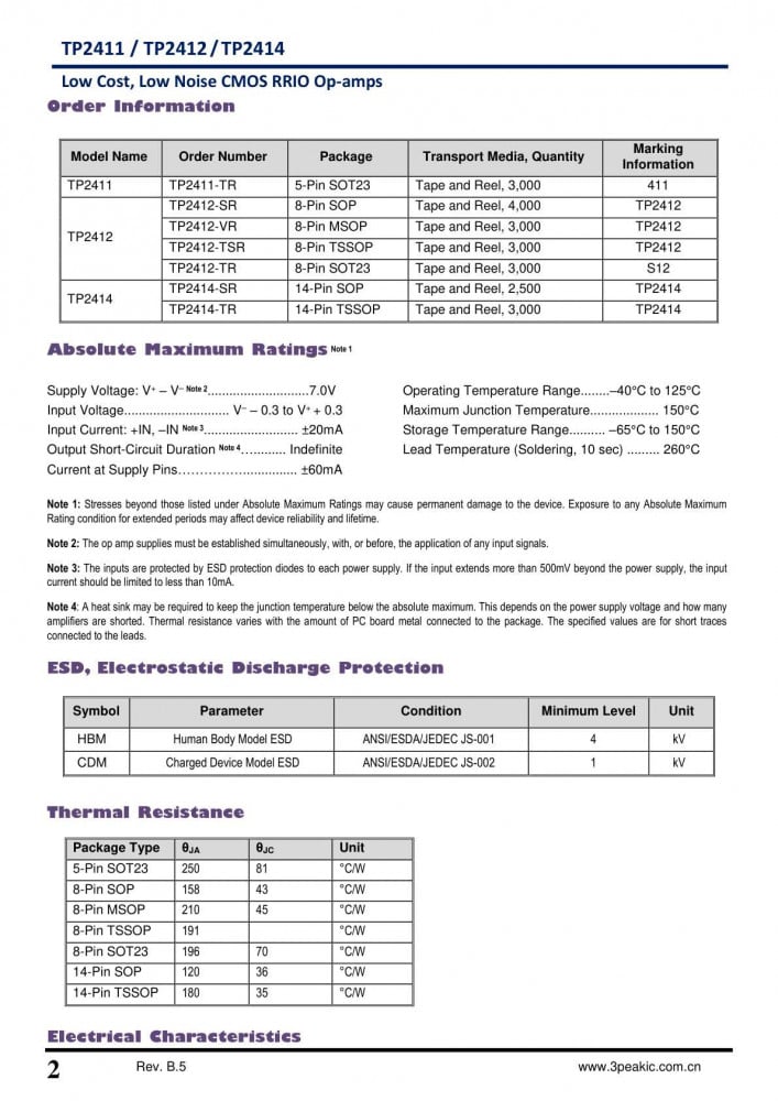 TP2412-TSR datasheet page 2
