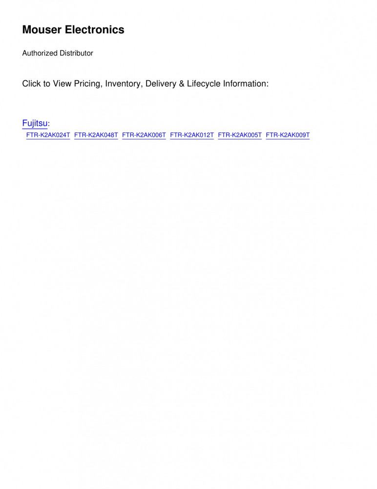 FTR-K2 series datasheet page 8
