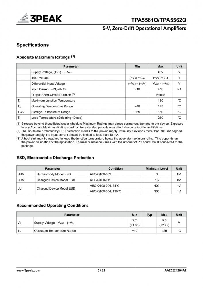 TPA5562Q-VS1R-S datasheet page 6