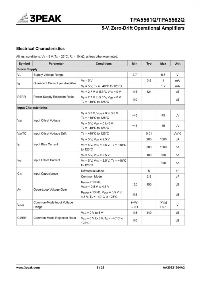 TPA5562Q-VS1R-S datasheet page 8