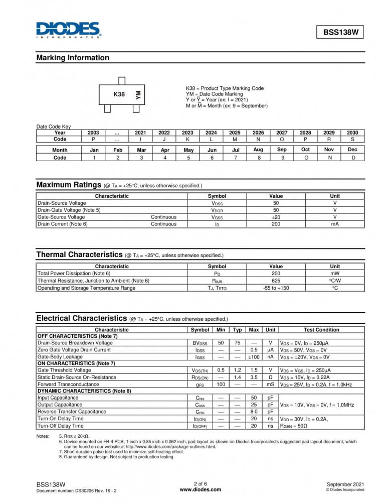 BSS138W-7-F datasheet page 2