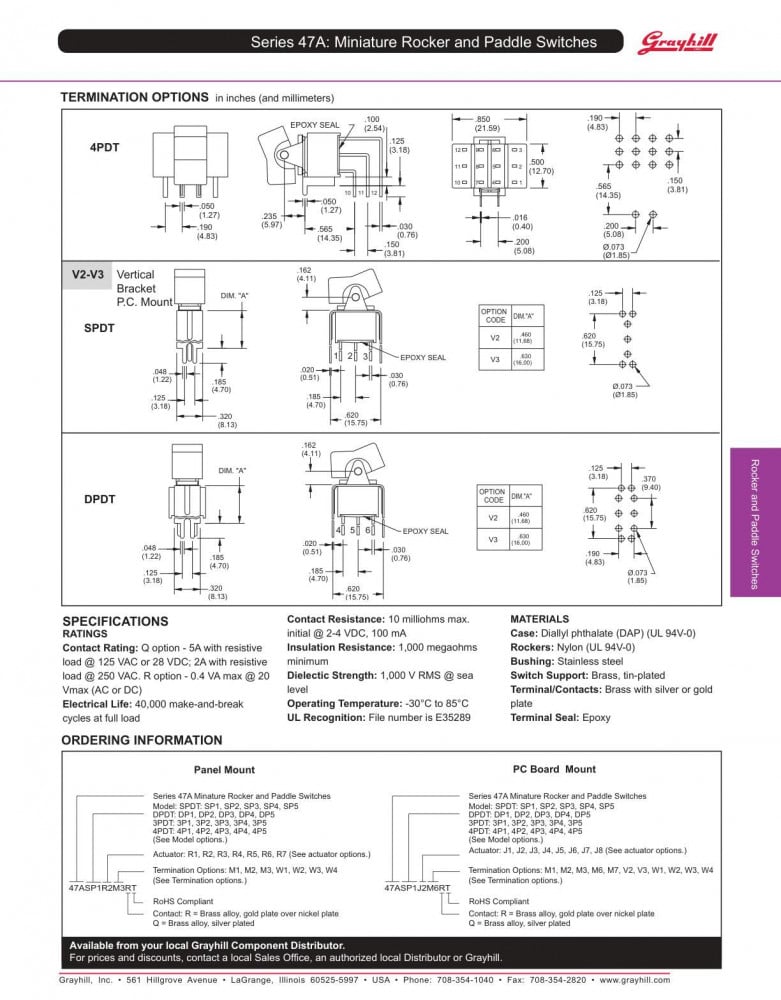 Grayhill Series 47A documentation page 6