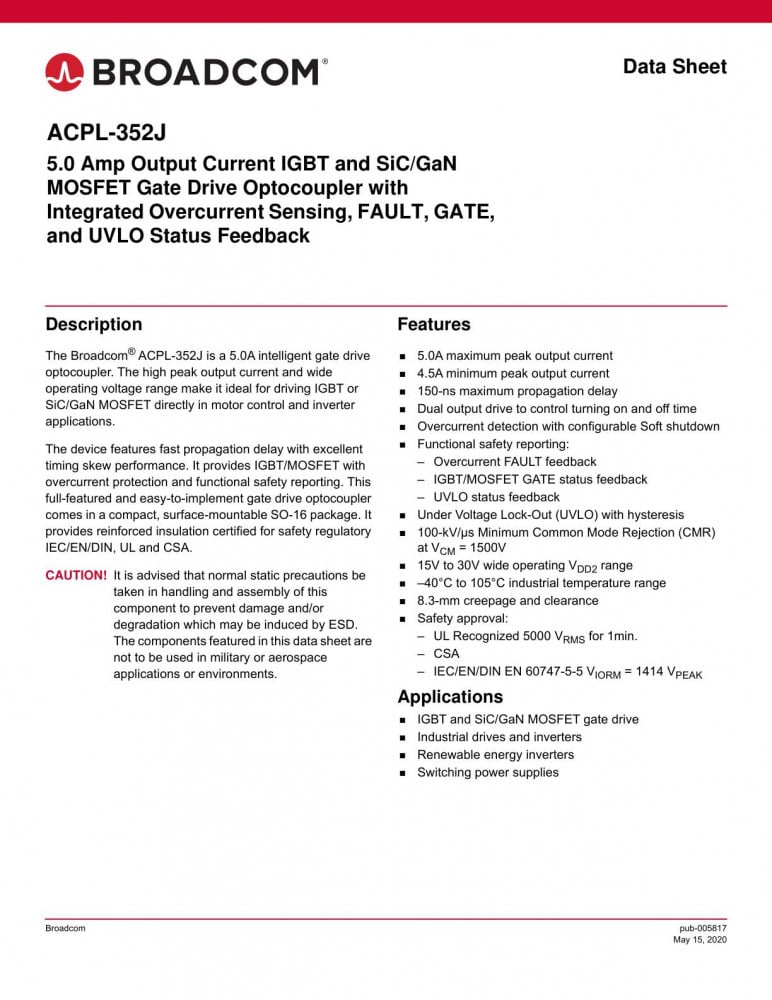ACPL-352J datasheet page 1