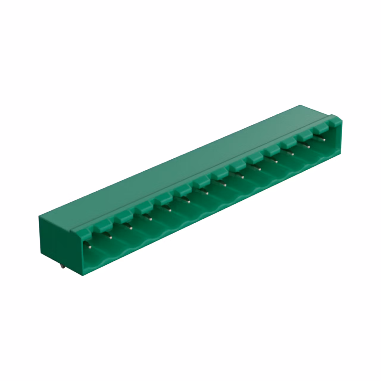 5.08mm Pitch Eurostyle Right-Angle PCB Header, Green Housing, 14 Circuits for sale