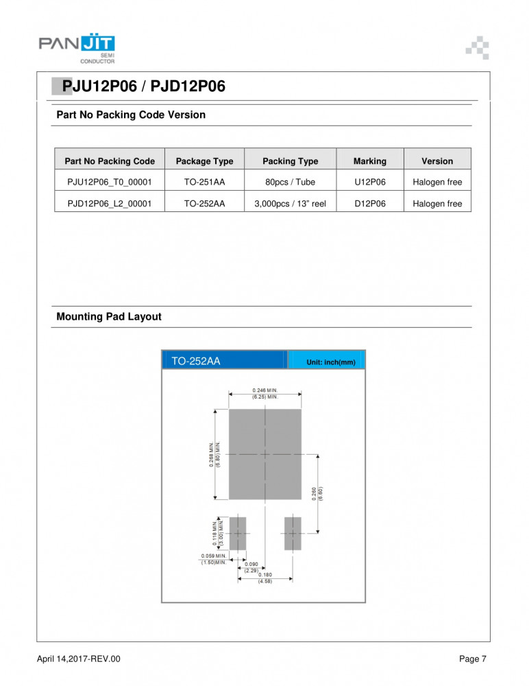 PANJIT PJD12P06 datasheet page 7