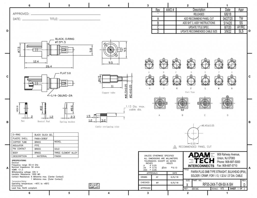 ADAM TECH RF55-24 series drawing page 1