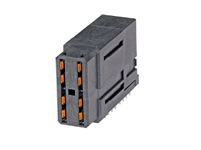 Impact 4 Pair, Right-Angle Power Receptacle, Press-Fit, LCP, Glass Filled UL94-V0, Black, Tray Packaging, Lead-Free