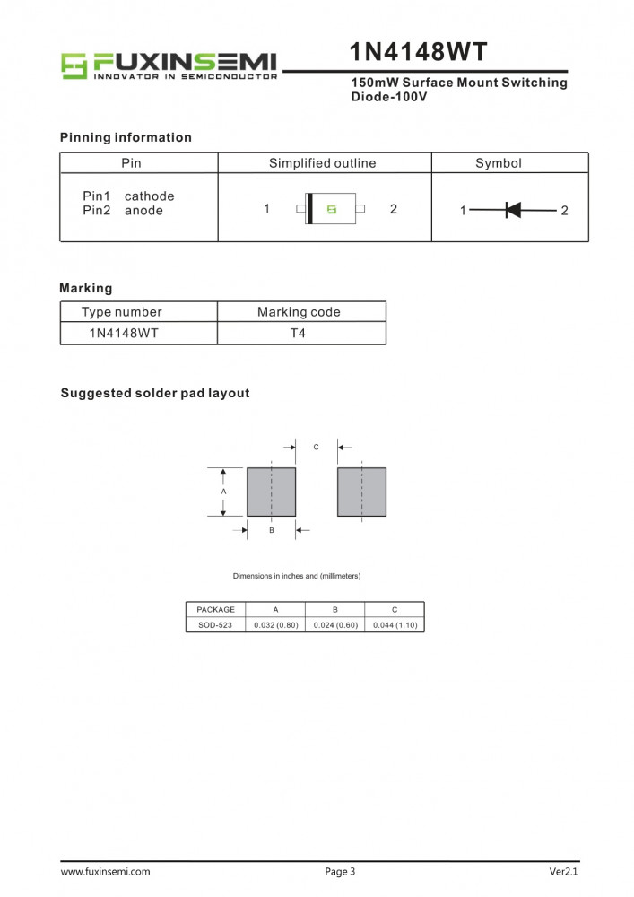 1N4148WT datasheet page 3