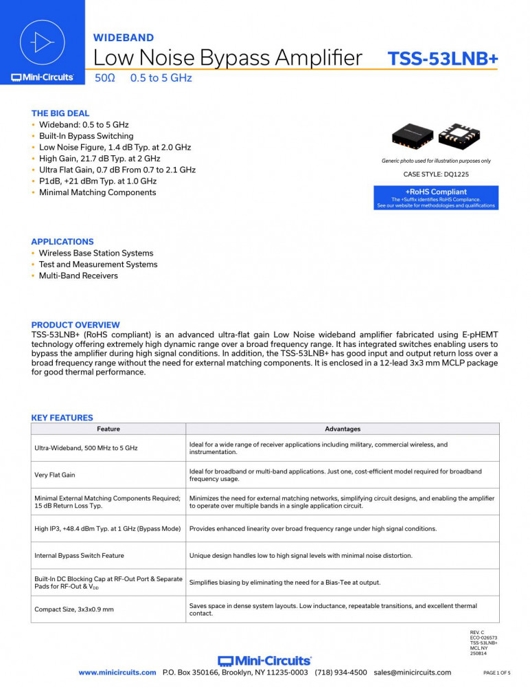 TSS-53LNB+ datasheet page 1
