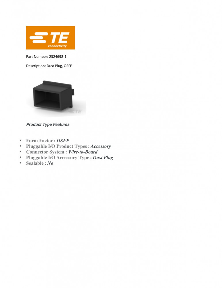 TE Connectivity 2324698-1 product document