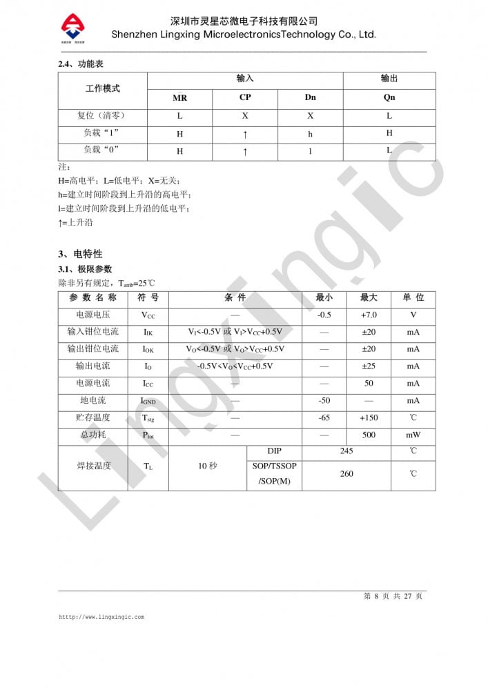 SN74HC273 datasheet page 8