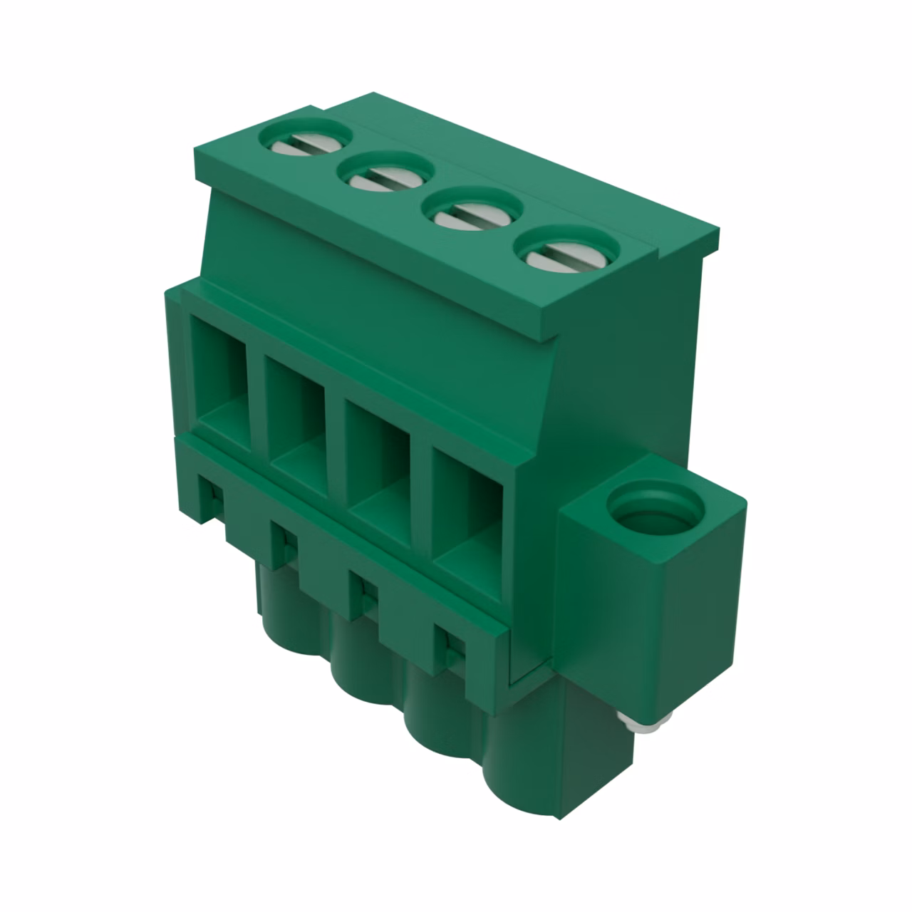 5.00mm Pitch Eurostyle Vertical Plug, with Retention Screws, Rear Wire Entry, Green Housing, 4 Circuits for sale