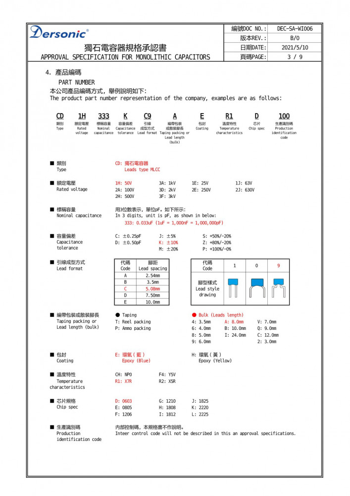 Dersonic approval specification page 4