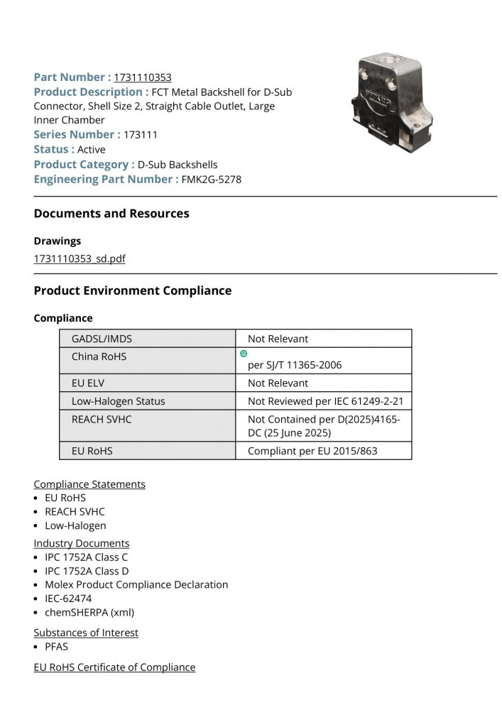 MOLEX 1731110353 drawing preview, page 1