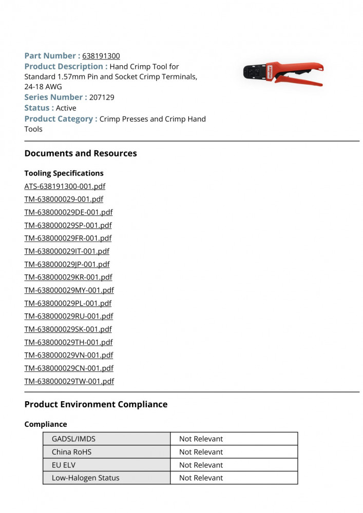 638191300 tooling document preview, page 1