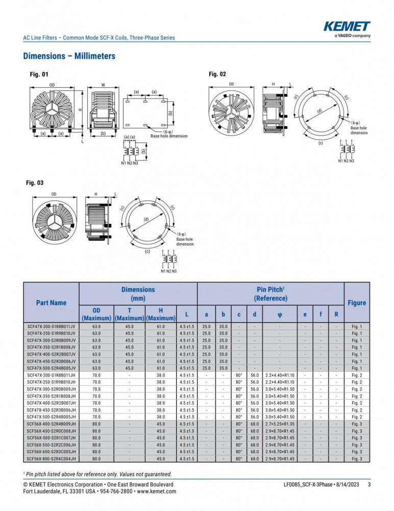 KEMET SCF-X datasheet page 3