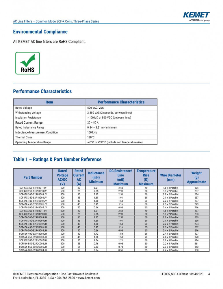 KEMET SCF-X datasheet page 4