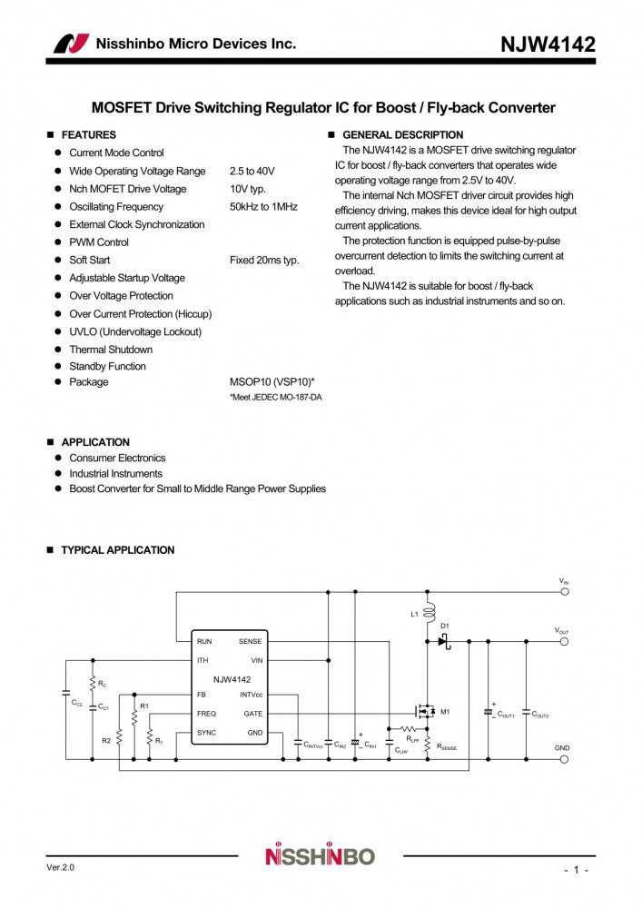 NJW4142 datasheet page 1