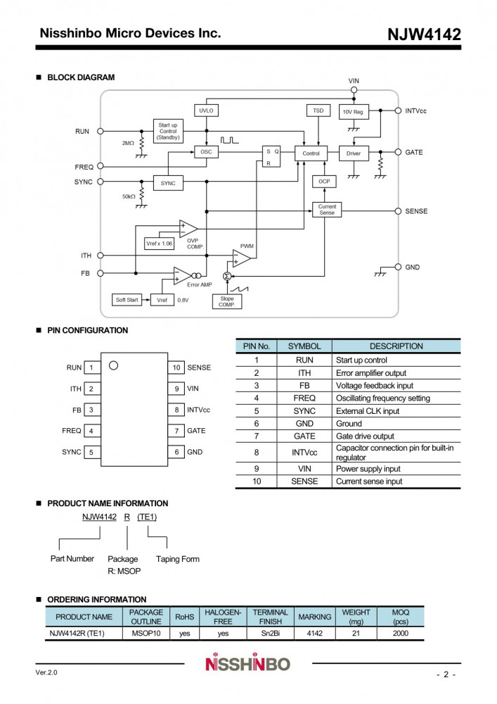 NJW4142 datasheet page 2