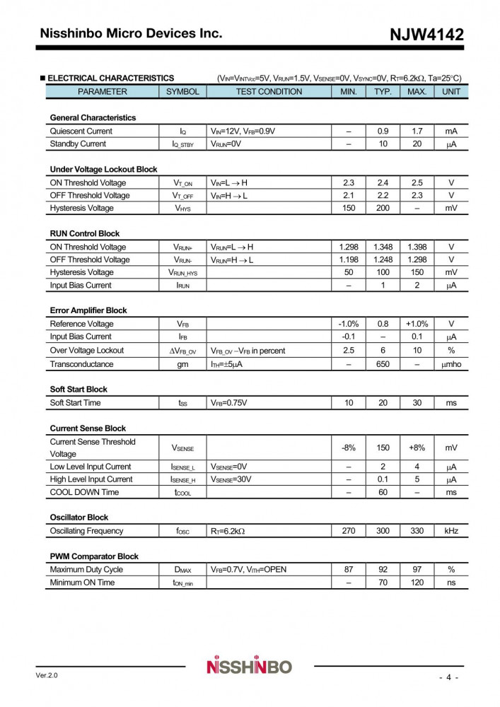 NJW4142 datasheet page 4
