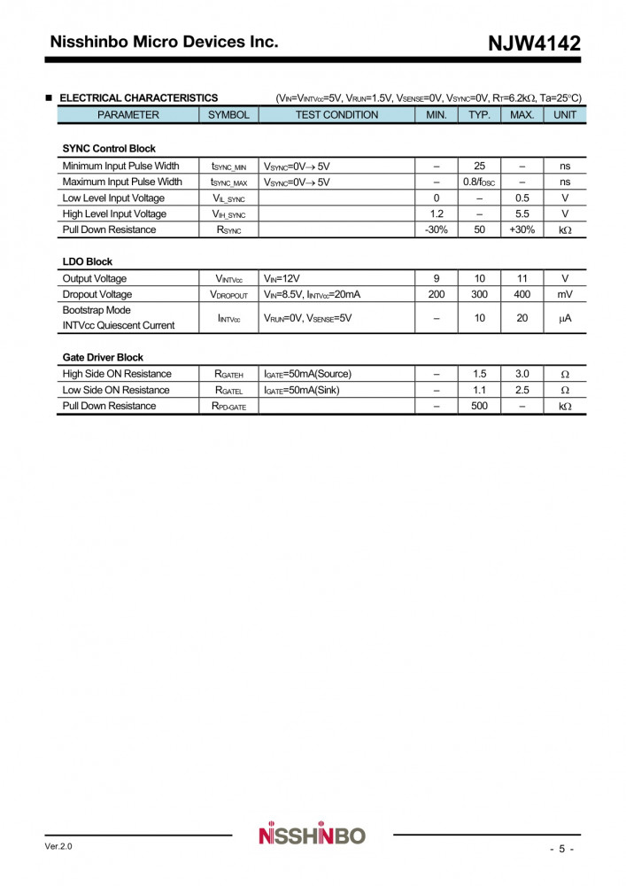 NJW4142 datasheet page 5