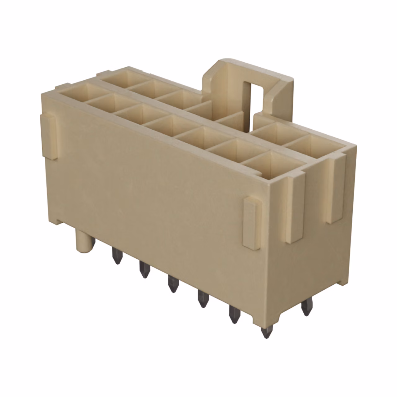 Ultra-Fit Vertical Header, 3.50mm Pitch, Dual Row, 14 Circuits, with Kinked Pins, 0.76µm Gold (Au) Plating, Natural, Glow-Wire Capable, Tray for sale