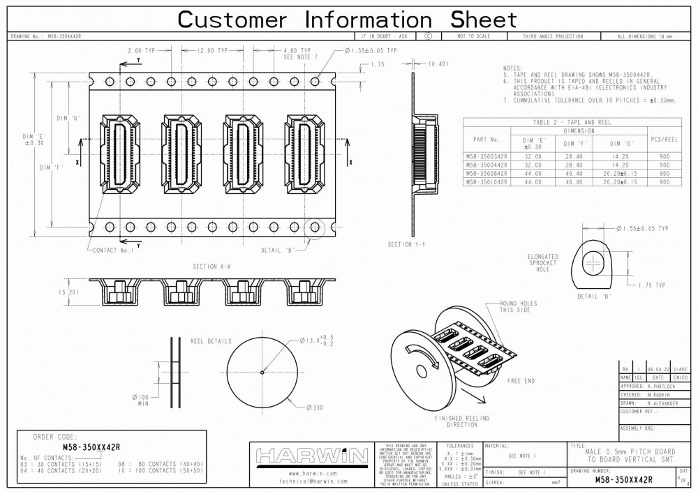 Harwin M58-3500342R technical document page 2