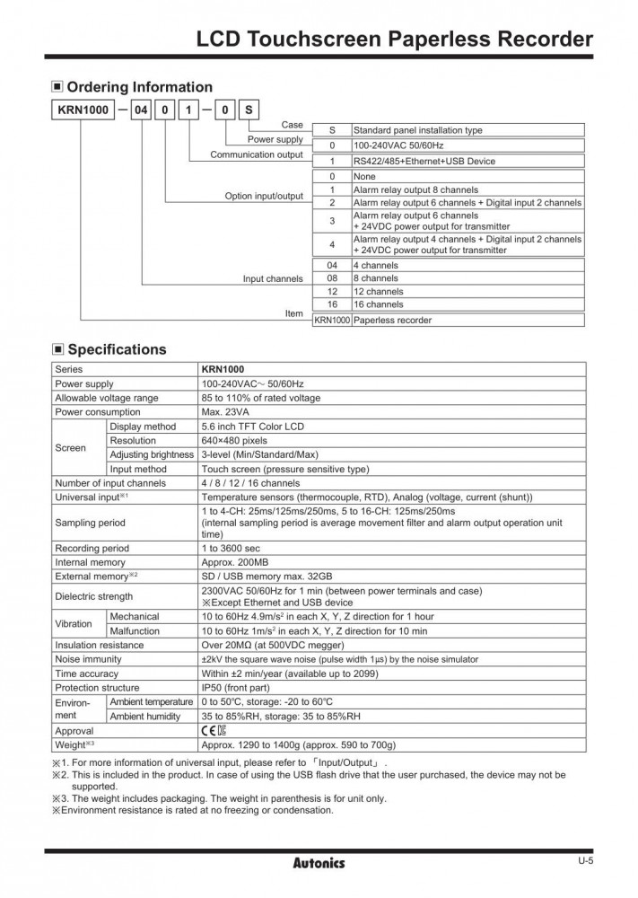 KRN1000 technical document page 2