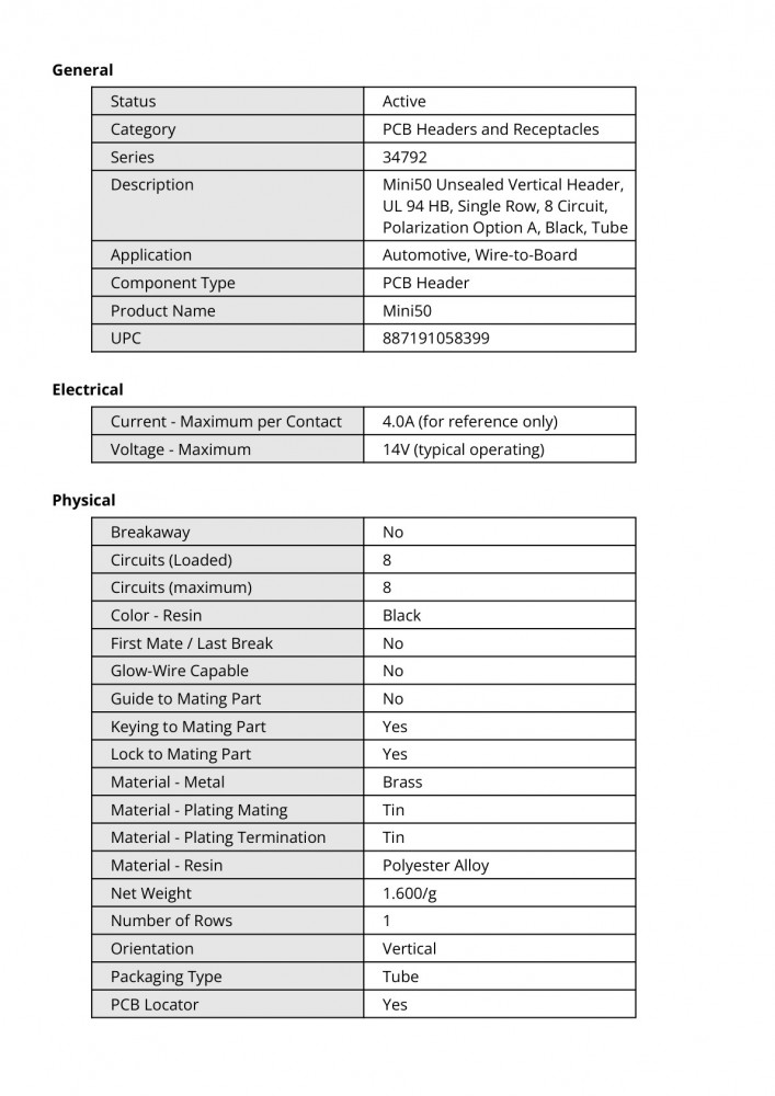 Technical document image 2 for MOLEX 347929080