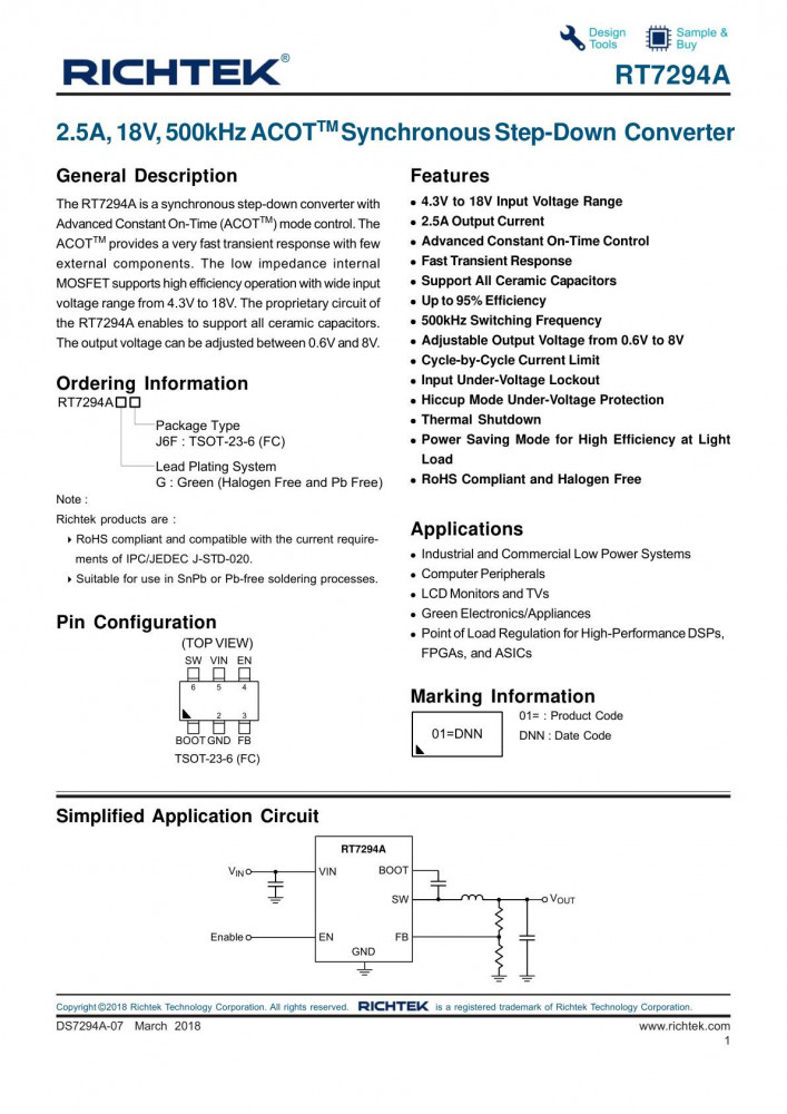 RT7294A document page 1