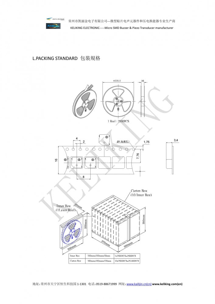 KLJ-5030-5040 reflow, land pattern and packing