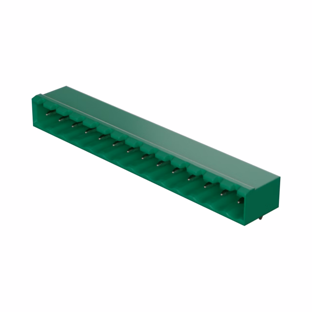 5.08mm Pitch Eurostyle Right-Angle PCB Header, Green Housing, 14 Circuits for sale