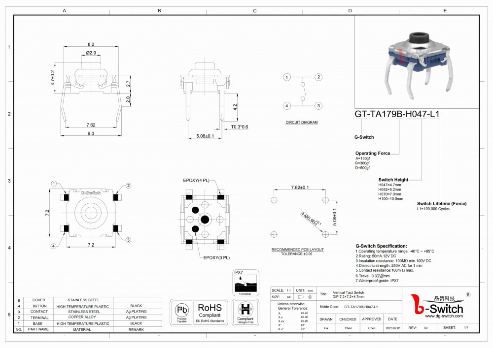 GT-TA179B-H047-L1 technical document page