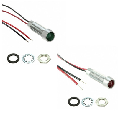 LED Panel Mount Indicator Red .315″ Round 125V Wire Leads Watertight for sale