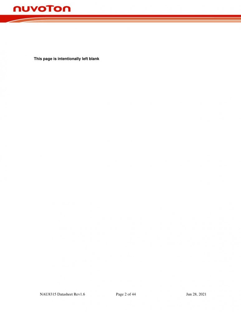NAU8315 datasheet page 2