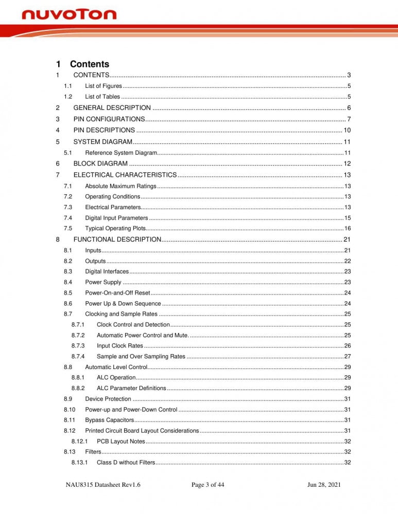 NAU8315 datasheet page 3