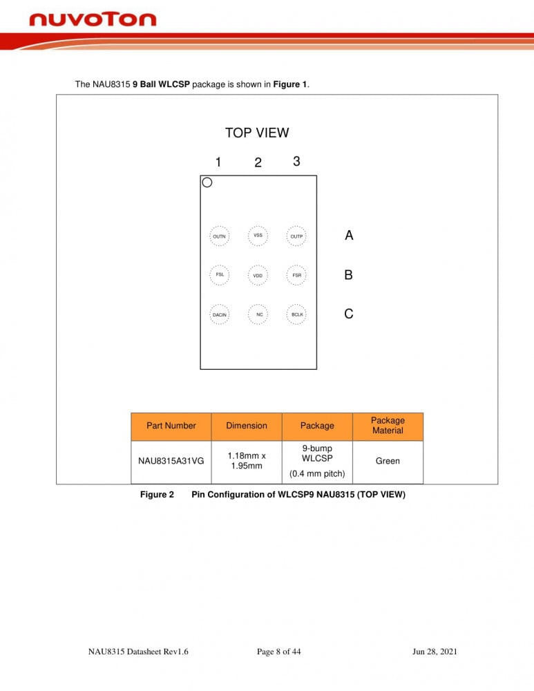 NAU8315 datasheet page 8