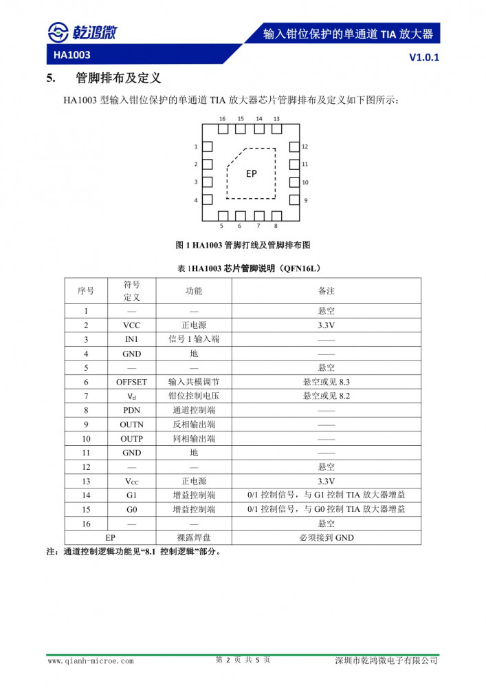 HA1003 technical document page 2