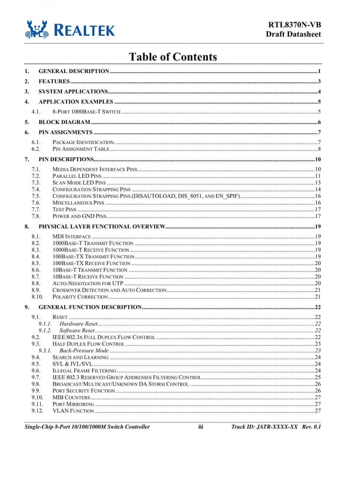 RTL8370N-VB-CG datasheet page 3