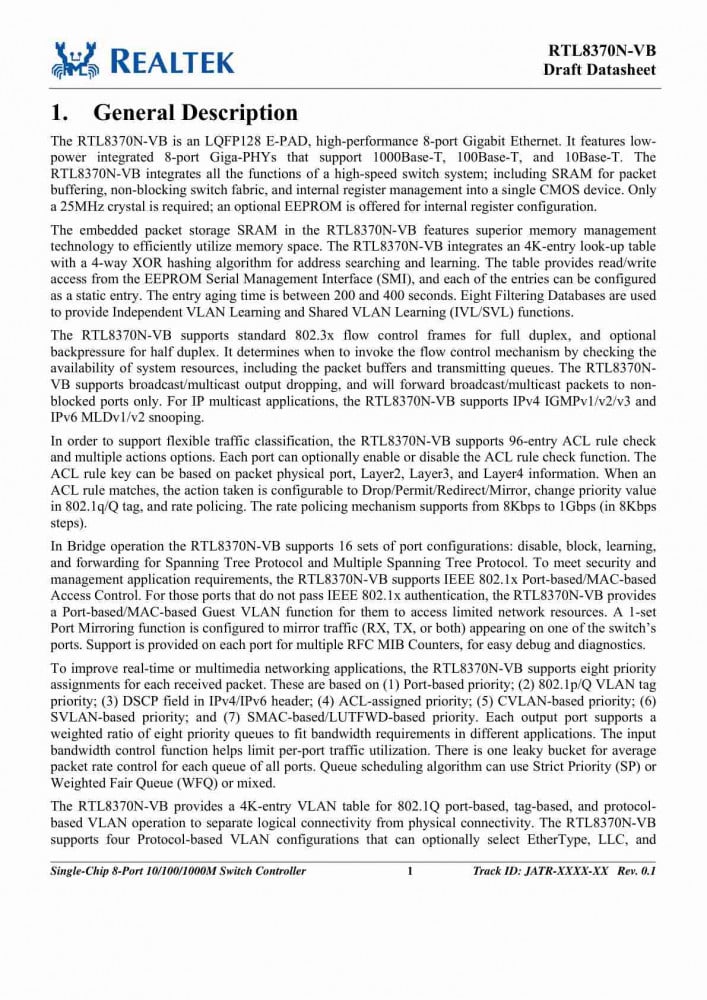 RTL8370N-VB-CG datasheet page 8