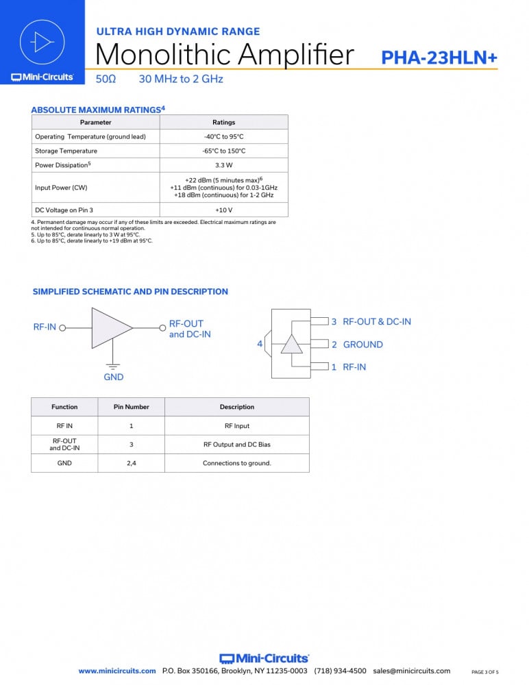 PHA-23HLN+ datasheet page 3
